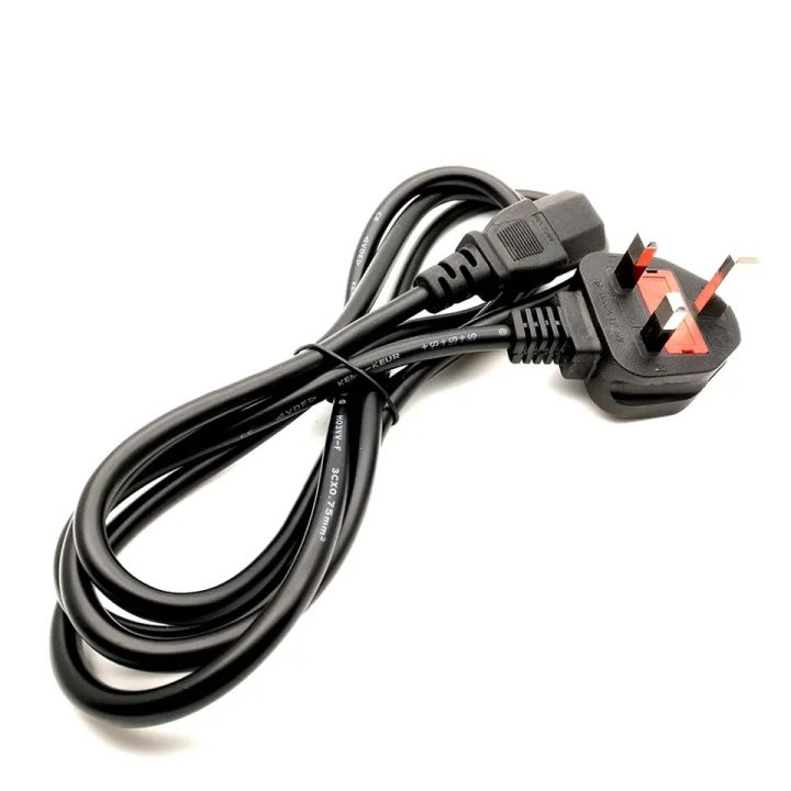 High Quality 3 Pin UK Plug AC Power Cable Wire With Fuse For PC | Daraz.lk