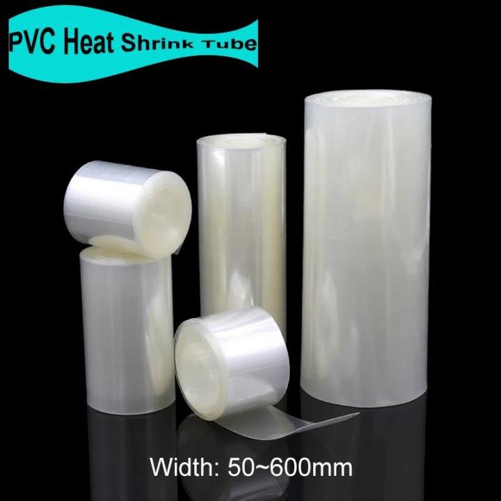 2/5/10/20M Clear PVC Heat Shrink Tubing 50~600mm Width Insulated Film ...