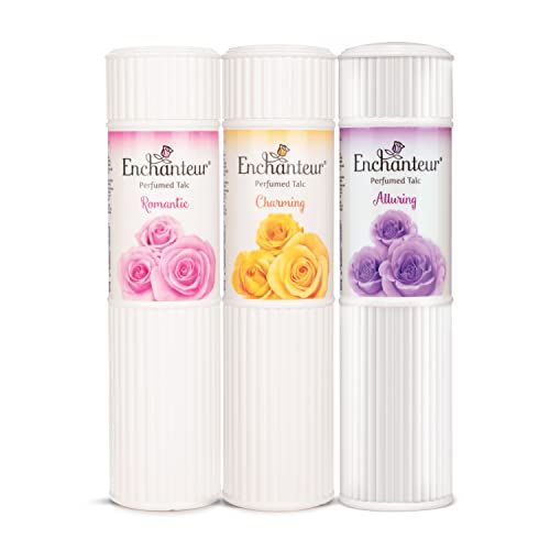Enchanteur Romantic Perfumed Talc for Women, 250g with Roses & Jasmine ...