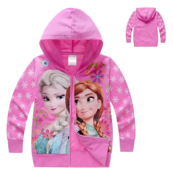 Spring Autumn Kids Girls Cartoon Frozen Elsa Anna Jacket Coats Clothes ...