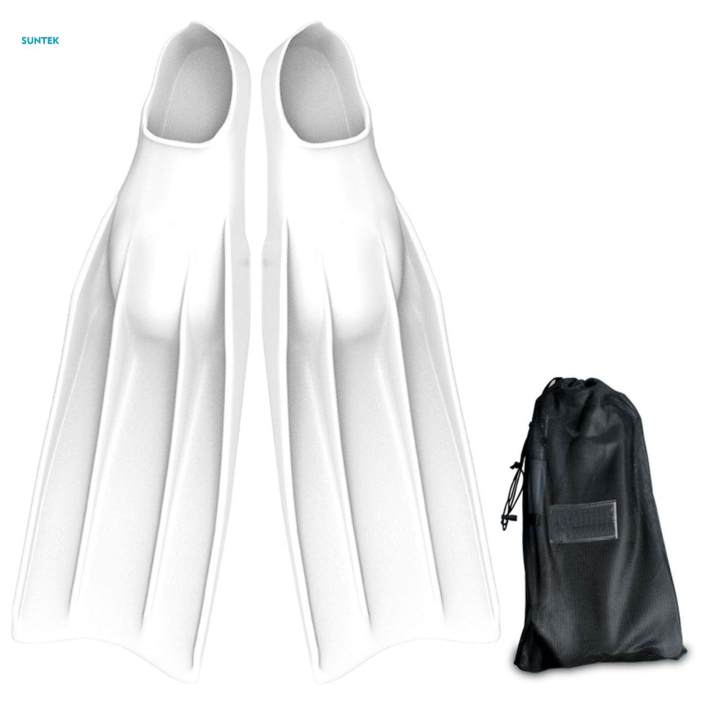 Snorkeling Fins Flexible Long Fins for Men Swim Shoes Swim Fins L White ...