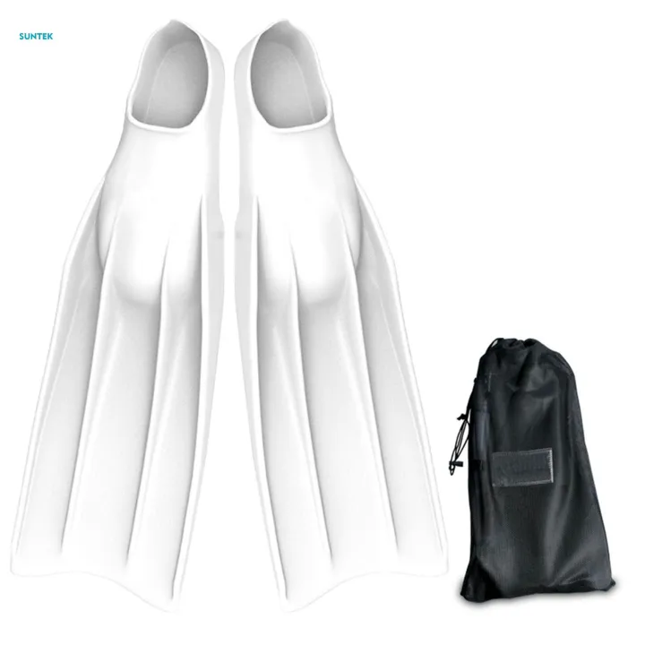 Snorkeling Fins Flexible Long Fins for Men Swim Shoes Swim Fins L White ...