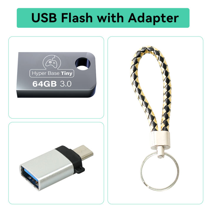 64GB Portable USB 3.0 Flash Drive Retrobat System 8300+ Games with 15 ...