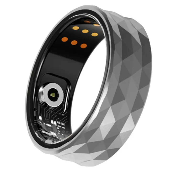 R12M Smart Ring Heart Rate and Multi-sport Mode Fitness Ring Silver ...