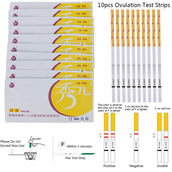 10Pcs Ovulation Test Strip Predictor Fertility Stick Automatically ...