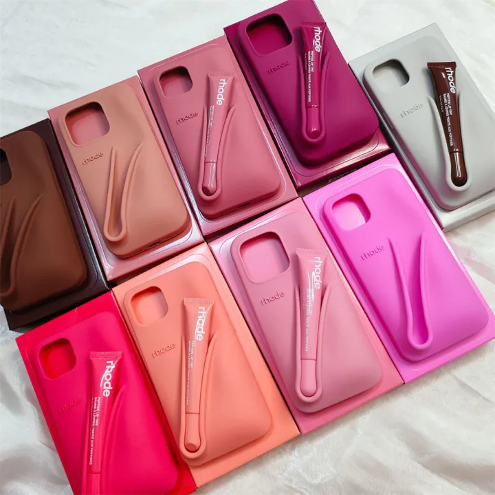 Rhode New Color INS Lipstick Silicone DIY Phone Case For iPhone 16 15 ...