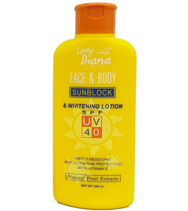 Lady Diana Face & Body Sunblock Whitening Lotion SPF 60 - 200ml | Daraz.lk