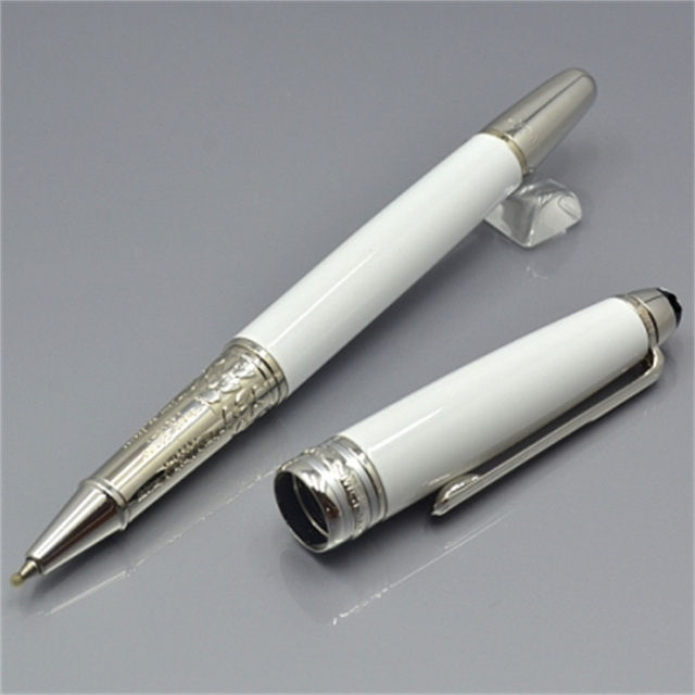 【The Quiet Page】Luxury Monte 163 Mb White Ceramic Metal Ballpoint ...