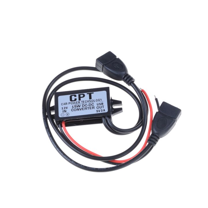 【VogueVenture】DC DC Converter 12V To 5V 3A Dual USB Output Jack Car ...