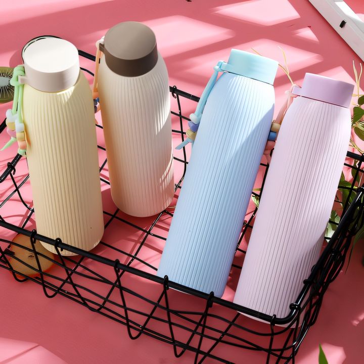 320ml cute glass water bottle gift item with extra protective pvc cover ...