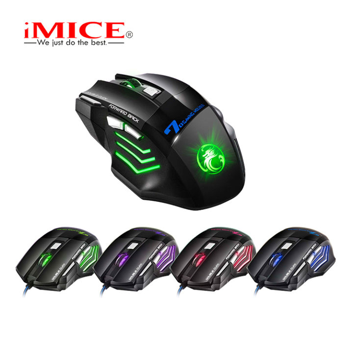 iMICE GW-X7 7-button Silent Rechargeable Gaming Mouse with Colorful RGB ...