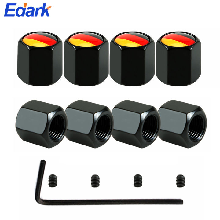 4pcs/set Flag Anti-Theft Auto Wheel Tire Valve Caps For Car Vw Benz Bmw ...
