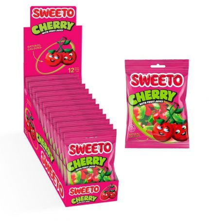 Sweeto Cherry with Fruit Juice 80g Gummy Bear Sour Candy Super Kids ...