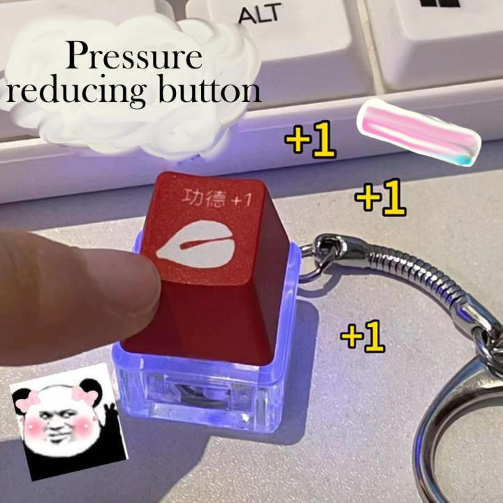 Colorful light Keyboard keychain Fish button cap Backlit Mechanical ...