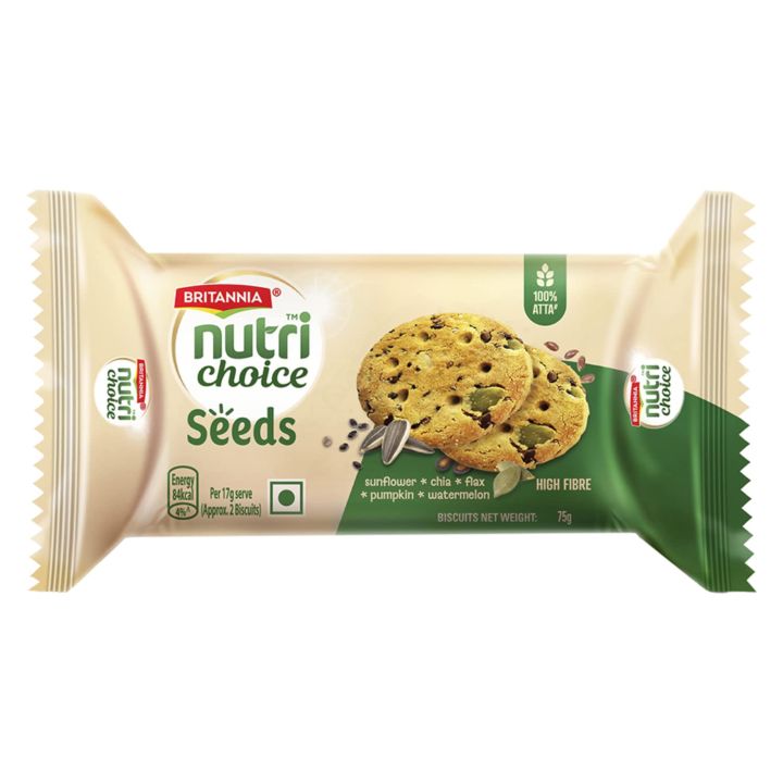 Britannia Nutri Choice Seeds Biscuits - 0% Maida, 15% Seeds, High Fibre ...