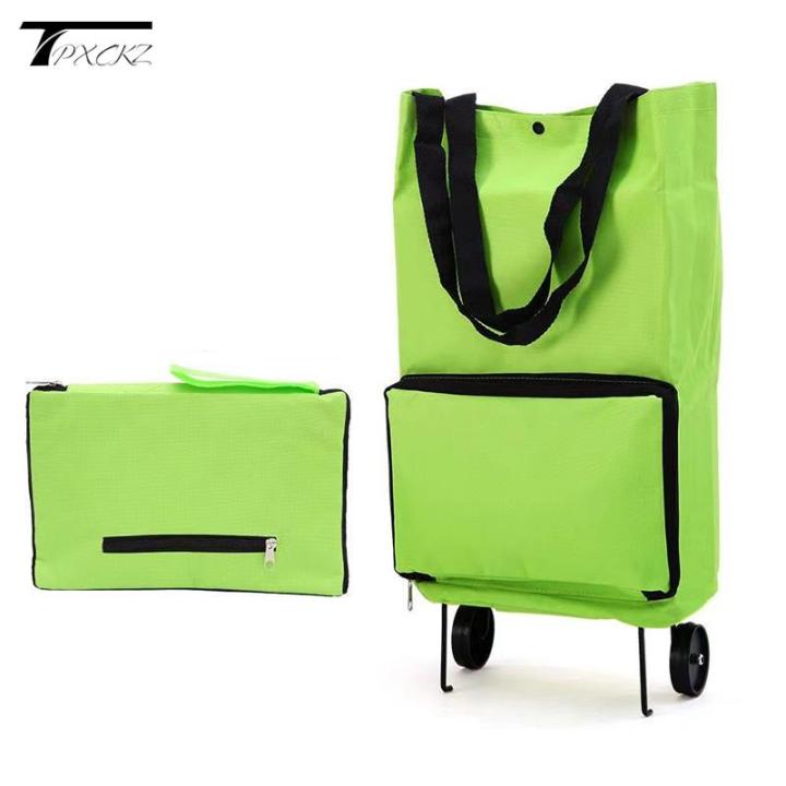 Folding Shopping Pull Cart Trolley Bag With Wheels Portable Foldable ...