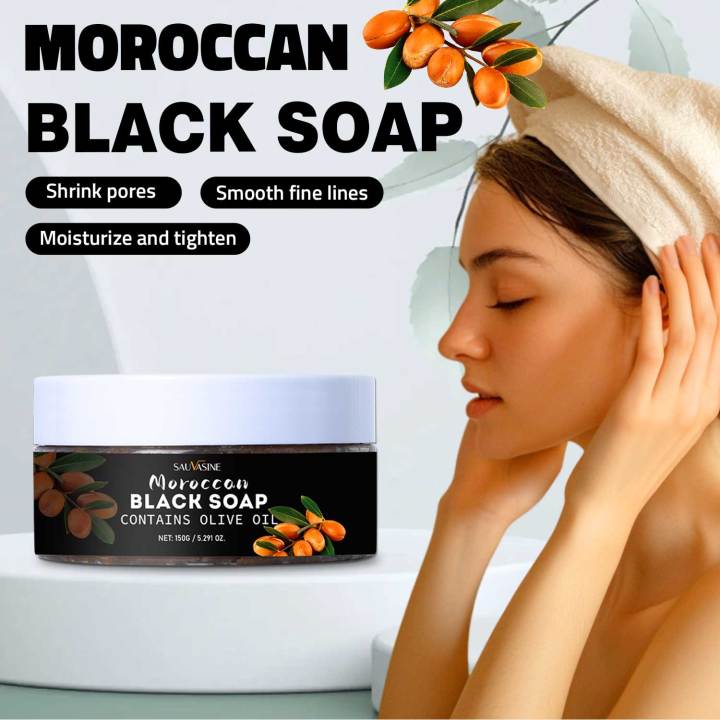 Moroccan Black Soap for Moisturizing and Tightening Gentle Cleansing ...
