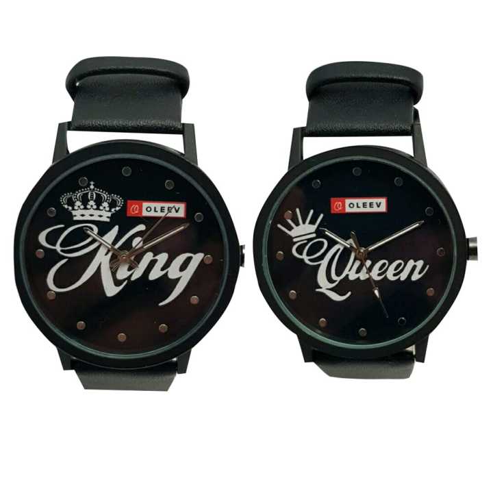 King Queen luxury rubber straps couple Watch | Daraz.lk