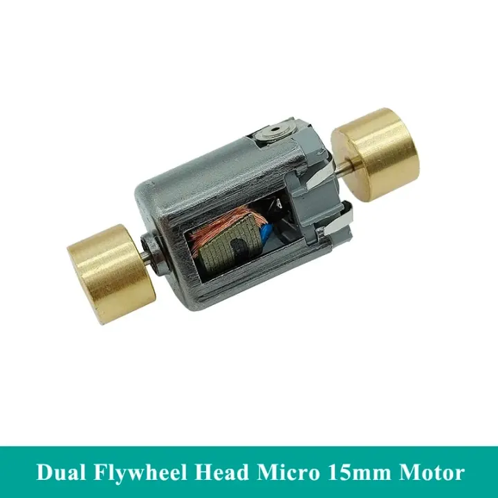 Dual Head Brass Flywheel Micro 15mm Motor DC 12V-24V High Speed Double ...