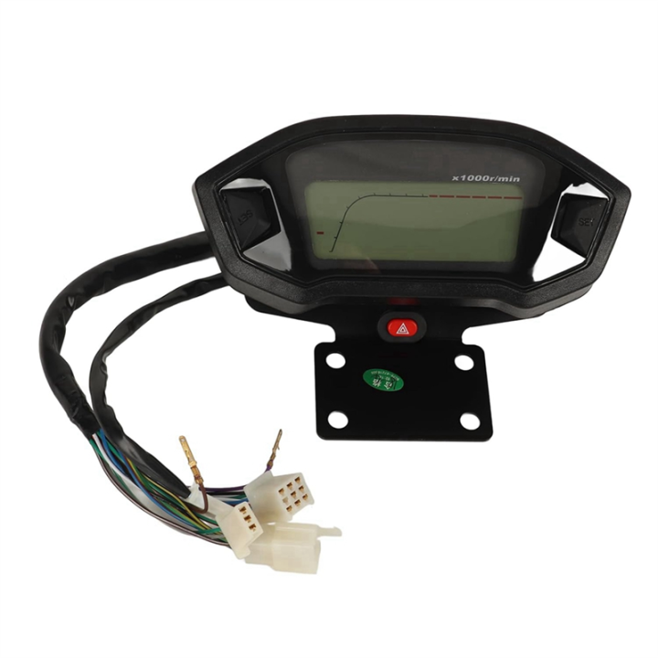 1 PCS 12V Motorcycle Speedometer Tachometer Odometer Black ABS for ...