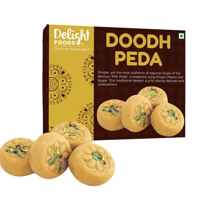 Delight Foods Fresh Indian Sweets Mathura Doodh Peda Regular Pack, 500 ...