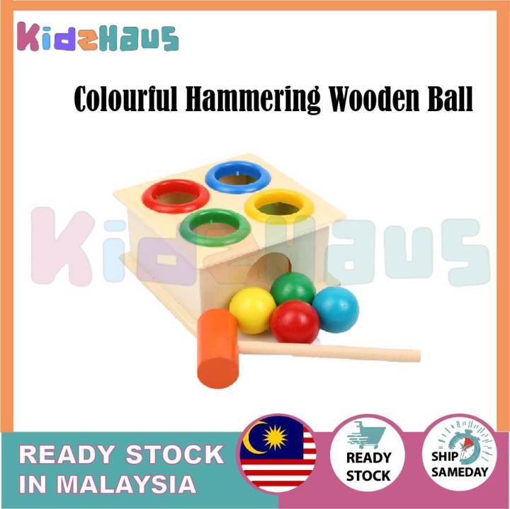 Colorful Hammering Wooden Ball | Wooden Hammer Box | Children Early ...