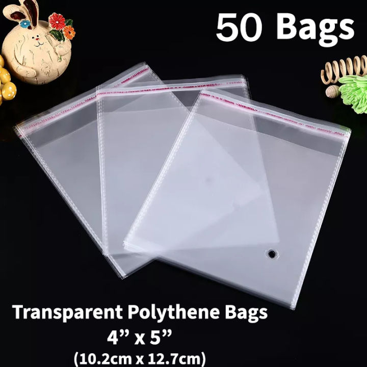 Flyers Transparent Self Sealing Bags Bundle of 50 Flyers Small Poly OPP ...