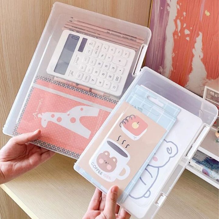 【HOT】 File Box Slim Document Case Portable Project Case Transparent ...
