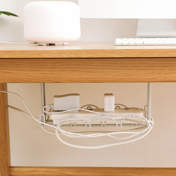 Desk Cable Management Tray Under Table Socket Hang Holder Power Strip ...