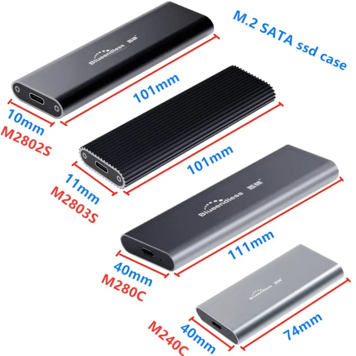 M.2 SATA NGFF m.2 ssd case portable SSD Hard Disk Enclosure Type c USB ...
