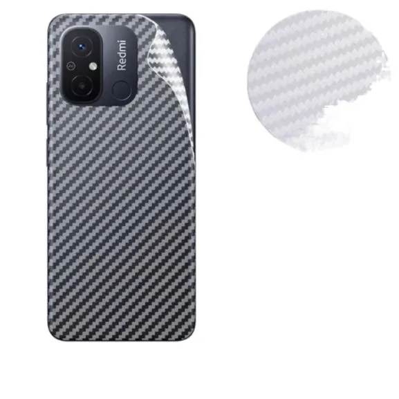 Redmi 12C Carbon Fiber Protector 3D Back Skin Protective Anti Fungal ...