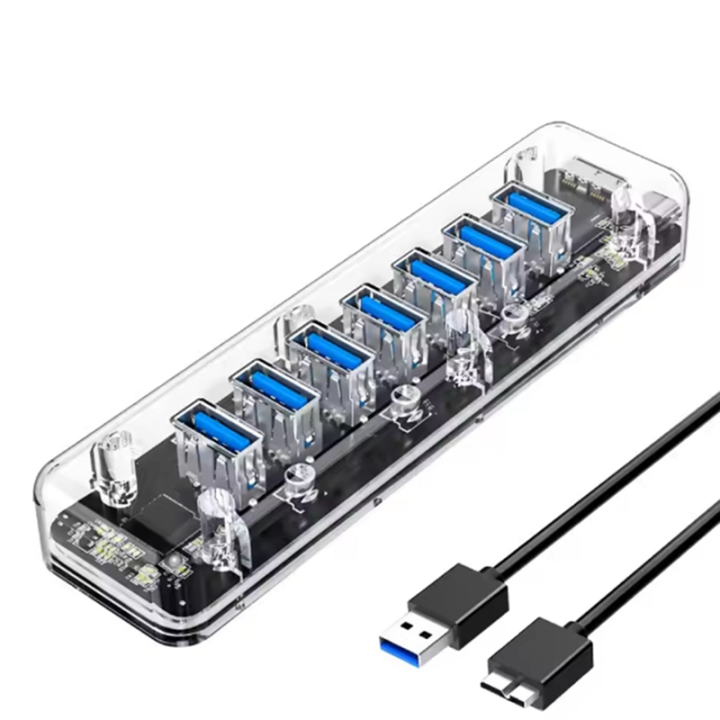Micro USB Port 7 Port High Speed USB3.0 Splitter Multi USB HUB for ...