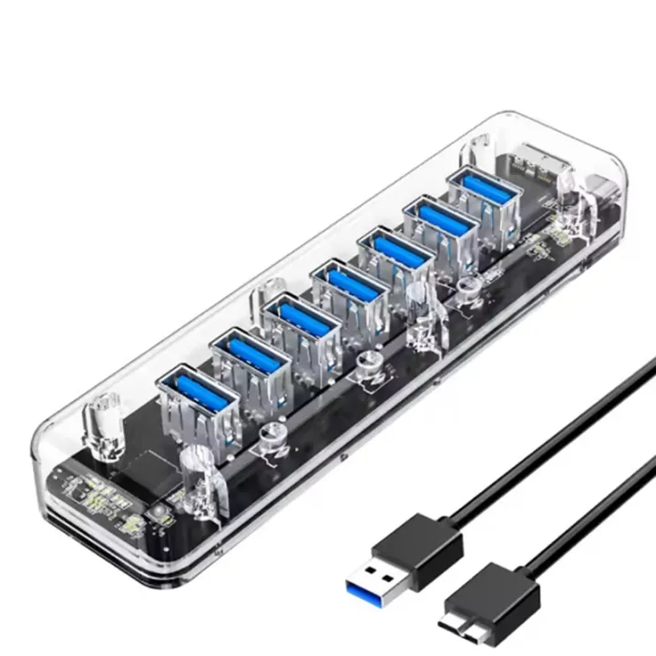Micro USB Port 7 Port High Speed USB3.0 Splitter Multi USB HUB for ...