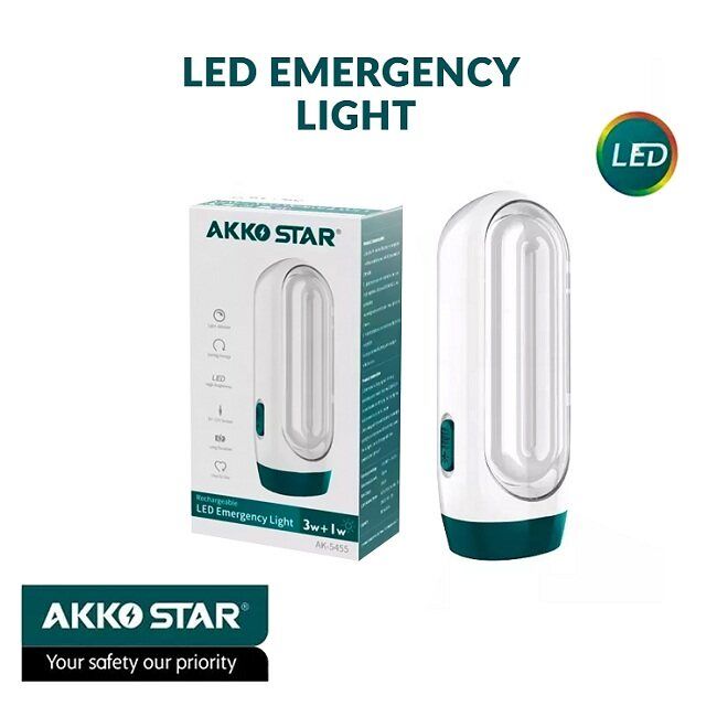 AKKO Star Rechargeable LED Emergency Light - 3W+1W | Daraz.lk