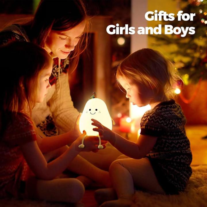 Pear Night Light For Baby and Toddler Kawaii Fruit Sleeping NightLight ...