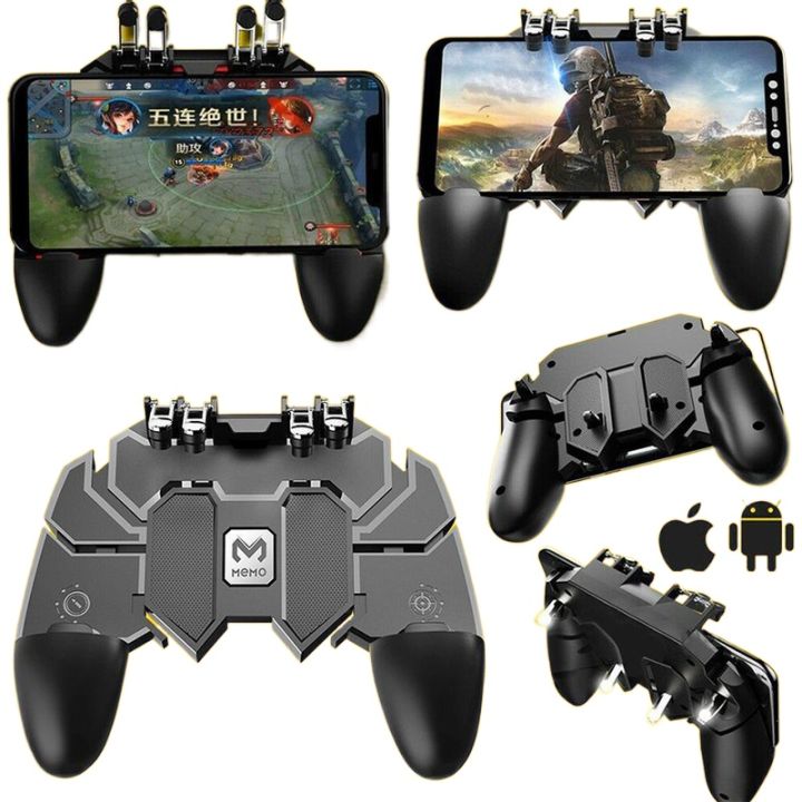 AK66 PUBG Mobile Game Controller Six Fingers All-in-One Gamepad L1 R1, L2 R2 Trigger Joystick ...