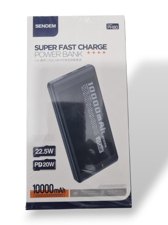SENDEM 22.5W,PD20W Fast charging 10000mAh power bank with true digital ...