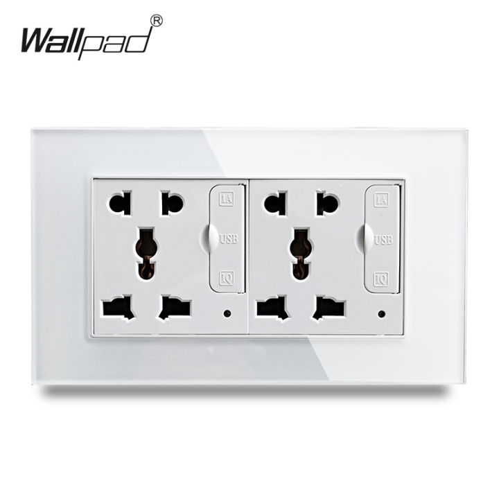 146*86mm 3*6 UK British Standard 5 Pin Wall Power Socket with 4 USB ...