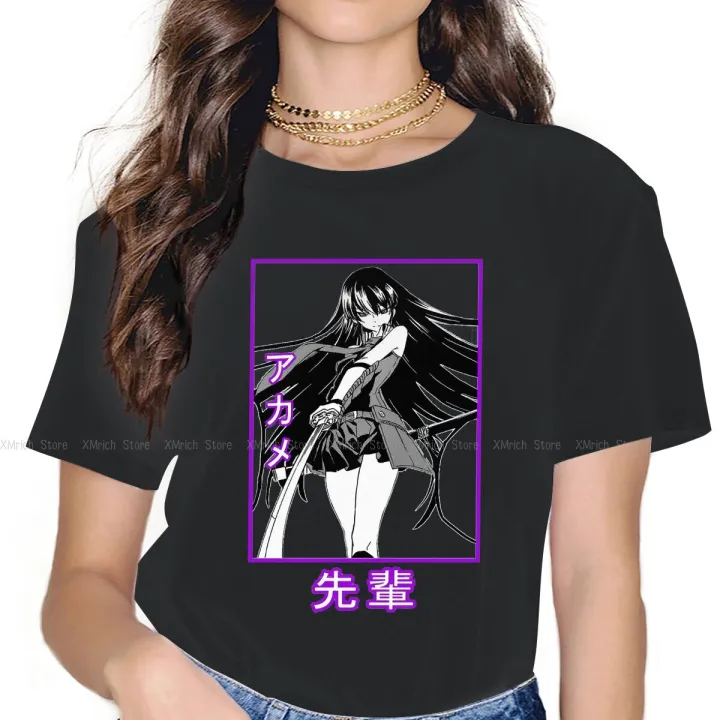 Women cásica T shirts Akame ga Kill Japanese anime night raid 100% ...
