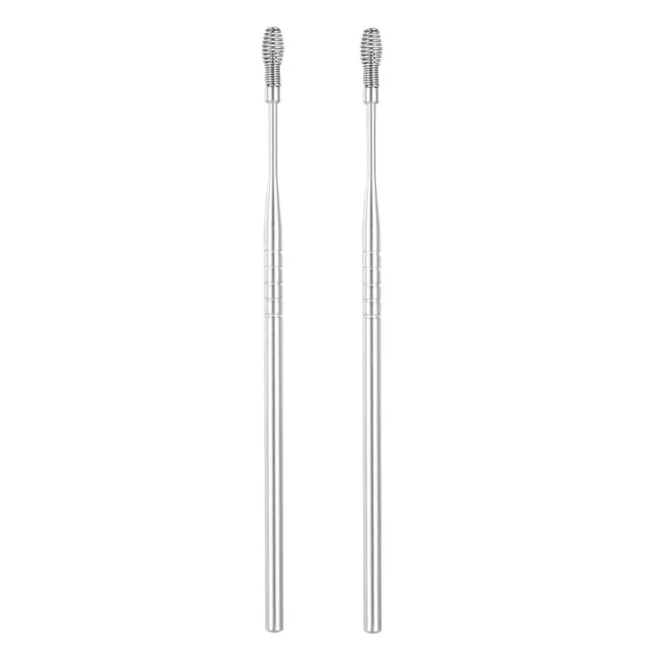 2PCS Stainless Steel Ear Pick Curette Earwax Remover Spiral Spring ...