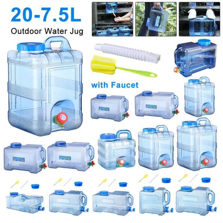 20-7.5l Camping Water Bucket Leakproof Water Storage Container With Tap ...