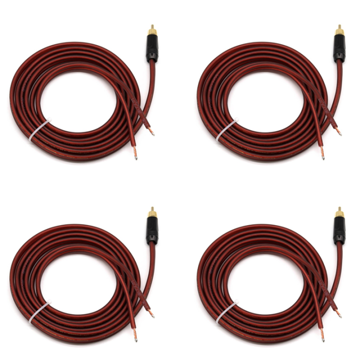 4X RCA Speaker Cable Bare Wire to RCA Plug, Replace RCA Plug Connector ...