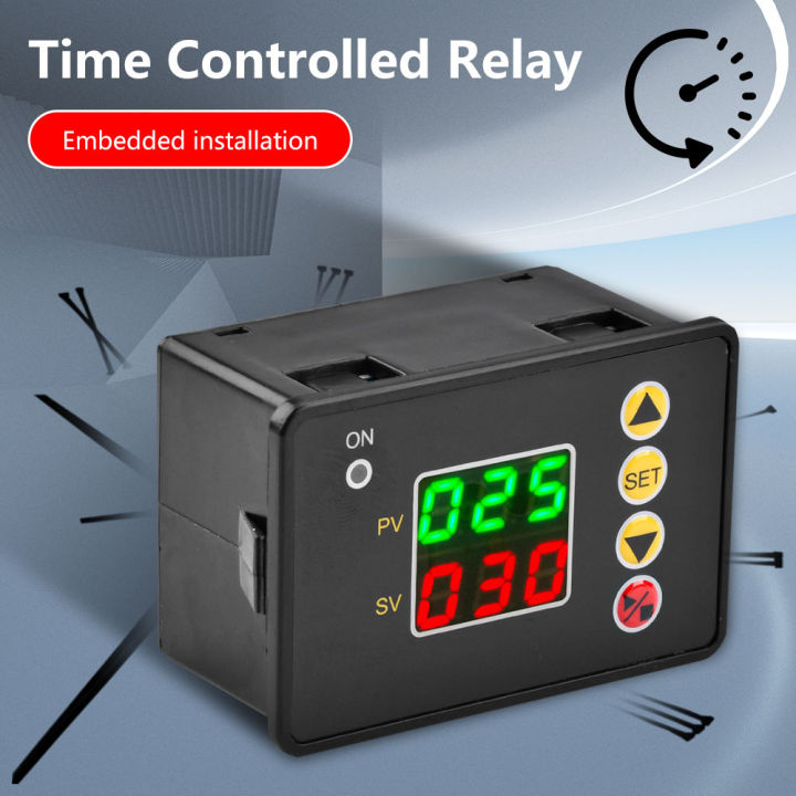 Dc 12v 24v Ac 110v 220v Programmable Digital Time Delay Switch Relay T2310/ T3230 Open Timer ...