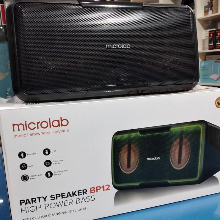 Microlab BP12 Large Size Rechargeable Bluetooth Speaker 20W Powerful ...
