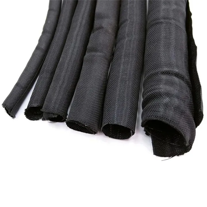 Flexible Black Self Closing Expandable Power Line Sleeve Braided Cable ...