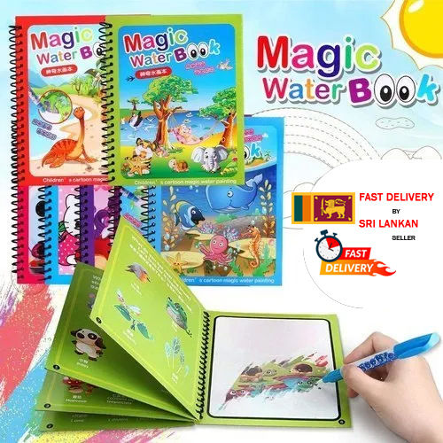 1 Book + 1 Pen Reusable Coloring Book Magic Water Painting Book Sensory ...