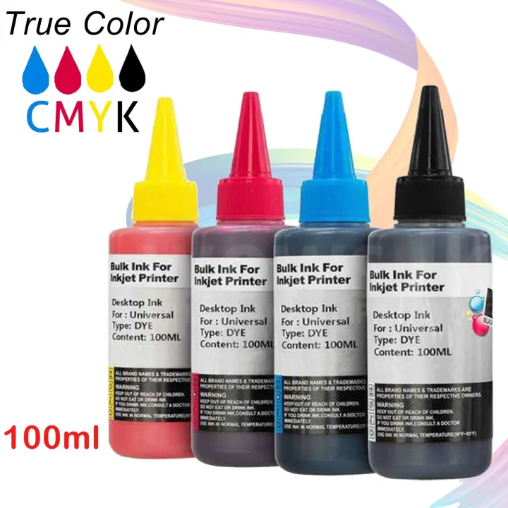 Universal Refill Bulk Ink Bottles 4 Colours – For Catridge - Bottle ink ...