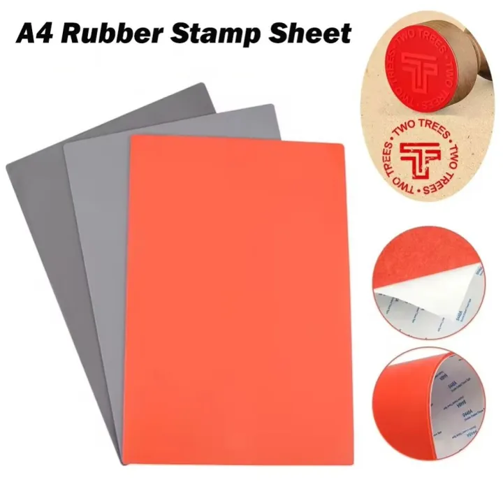 High Quality A4 Rubber Stamp Sheet Orange Grey DIY Rubber Mat Laser ...
