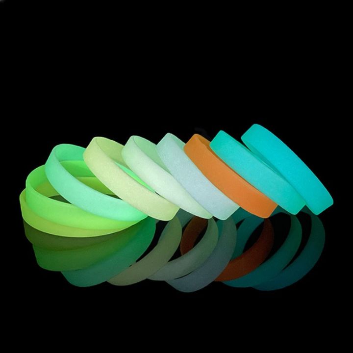Silicone Glow in The Dark Party Luminous Bracelet Neon Light Bright ...