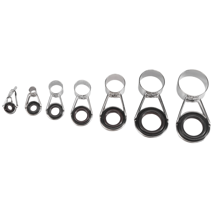 7Pcs Fishing Rod Guides Tip 7 Sizes Telescopic Tip Repair Line Rings ...